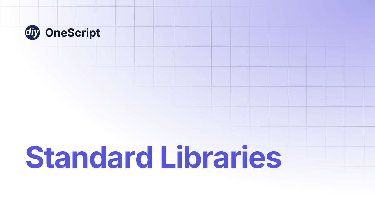 Standard Libraries | OneScript